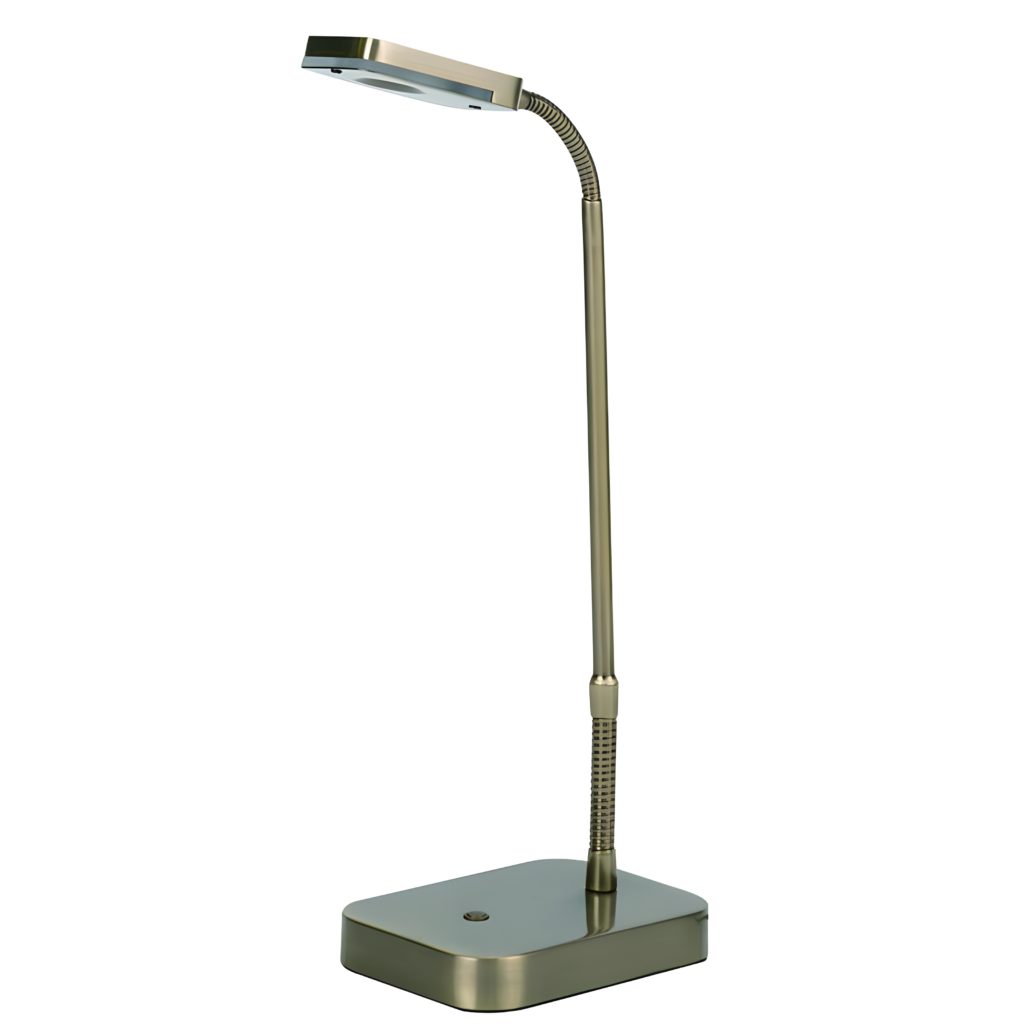 Adjustable Neck Task Reading Lamp Antique Brass
