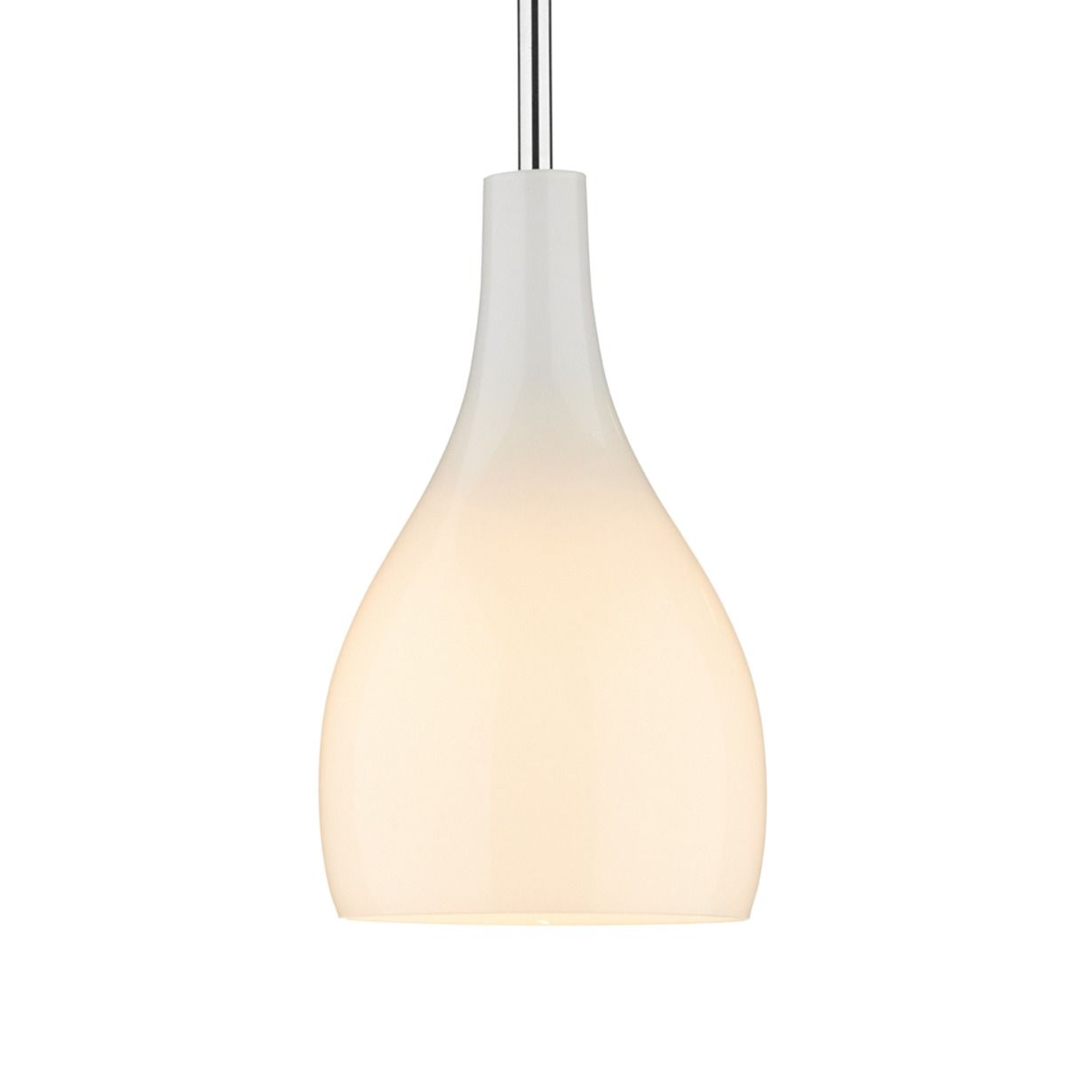 Modern Hanging White Glass Pendant 1lt - Stillorgan Decor