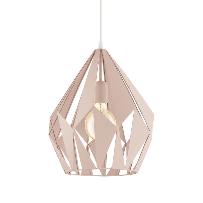 Modern Diamond Geometric Pastel Apricot Pendant Light - Stillorgan Decor