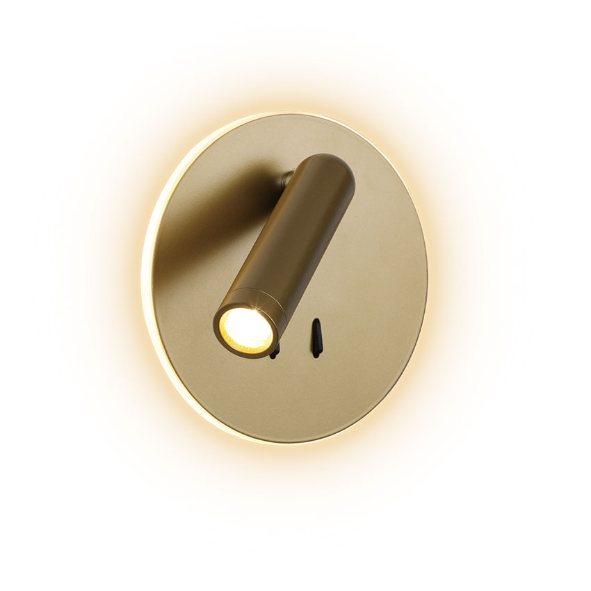 Modern Dual Light Led Ring Wall Reading Light Gold - Stillorgan Decor