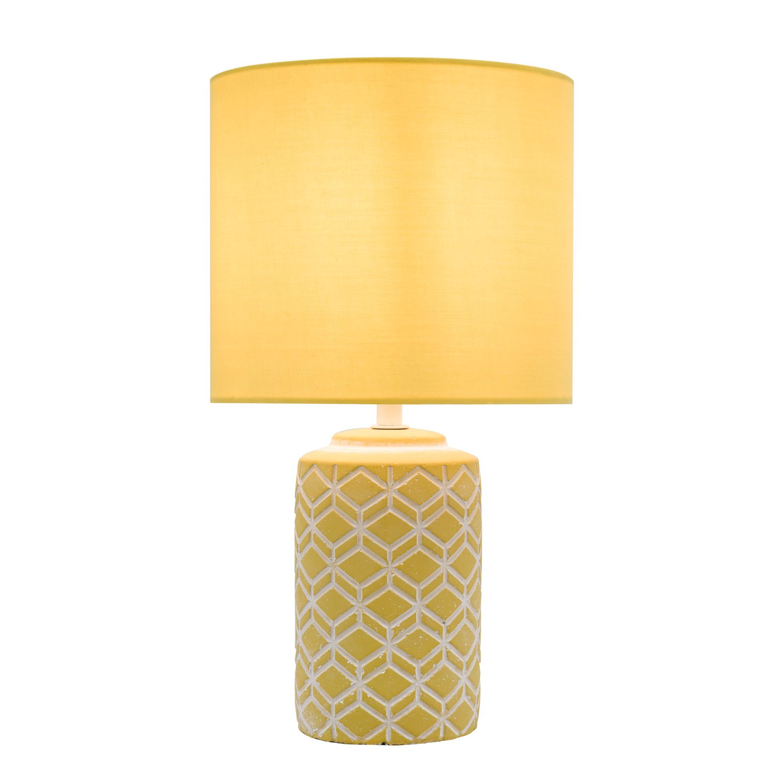 Chic Ceramic Table Lamp Yellow With Shade - Stillorgan Decor