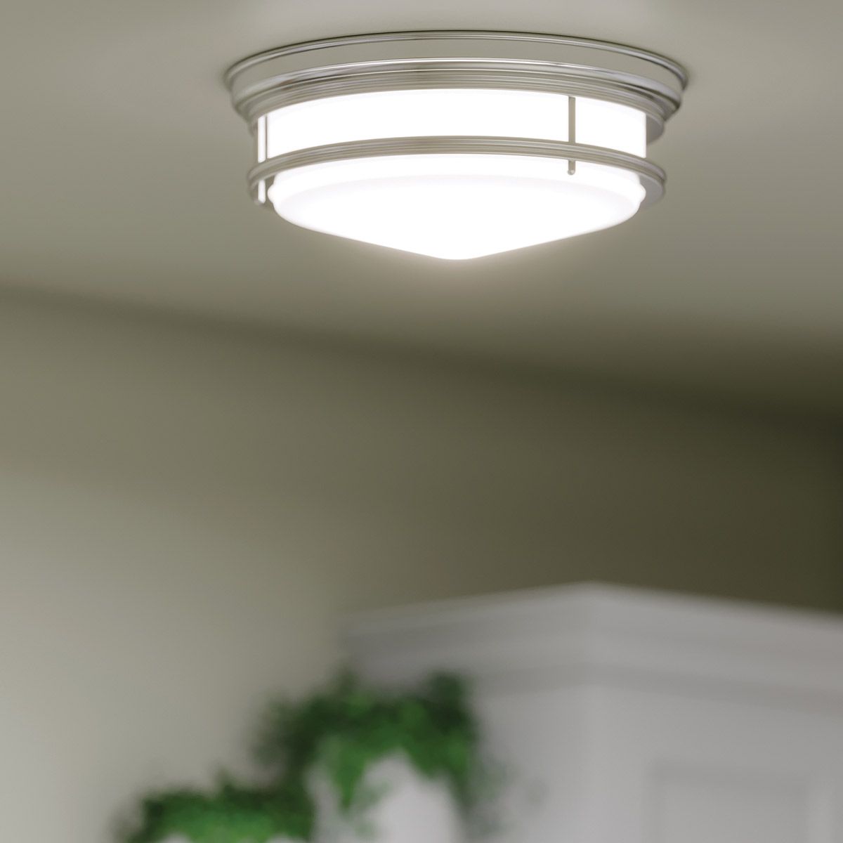 Retro Style Hadley 3 Light Flush Ceiling Light In Chrome - Stillorgan Decor