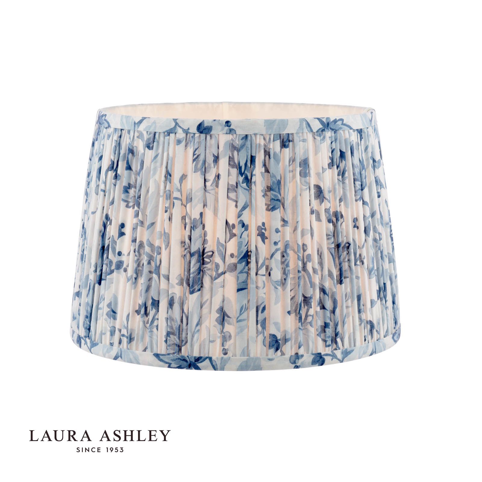 Laura Ashley Adwick Lamp Shade Trail Blue Cotton Tapered Drum Shade ...